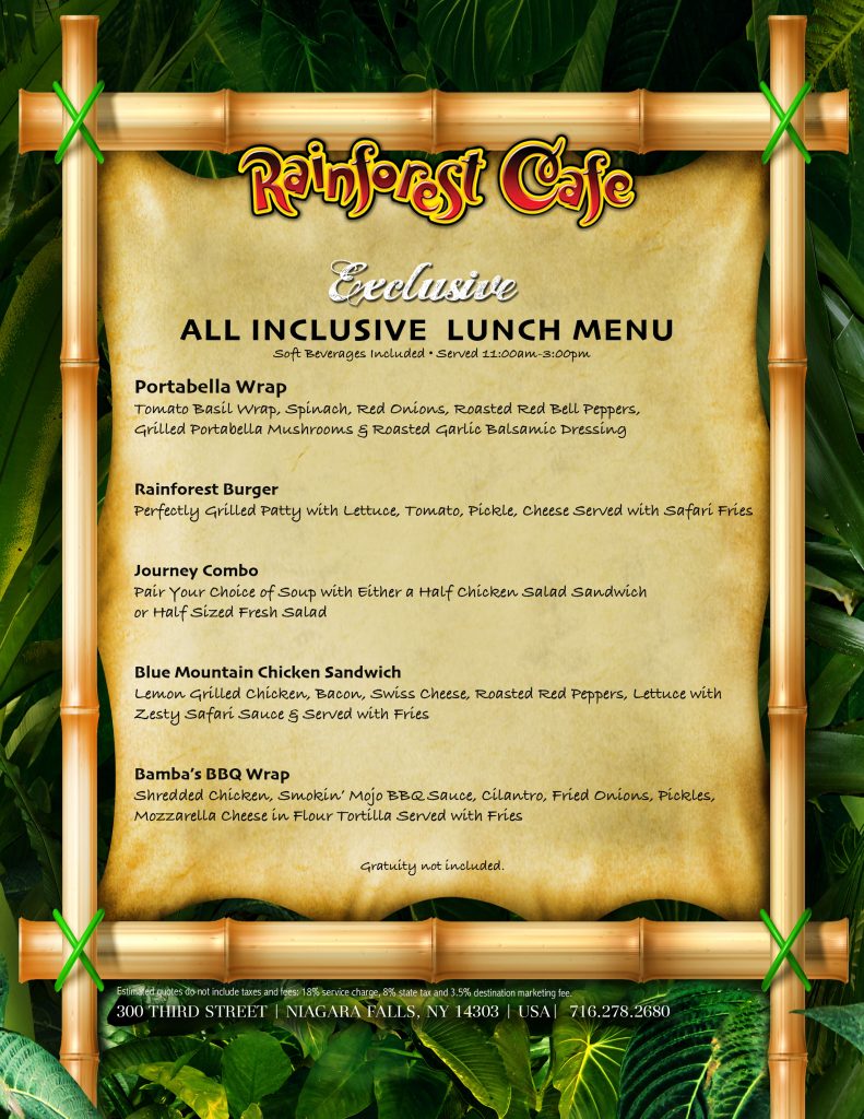 RFC All-Inclusive-Lunch-Menu | Sheraton Niagara Falls, NY